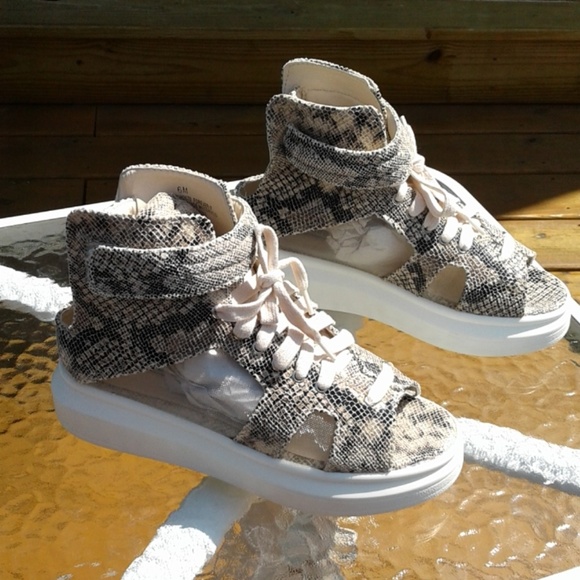 Cape Robbin | Shoes | Snake Print High Top Sneaker Sandals | Poshmark